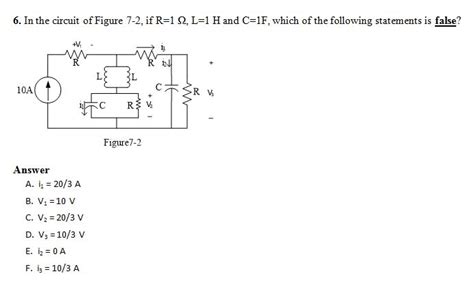 solved in the circuit of figure 7 2 if r 1ohm l 1 h and