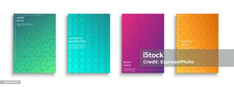 밝은 화려한 창조적 인 커버 템플릿 포스터 플래카드 브로셔 배너 전단지 등의 세트 장식 기하학적 배경 생생한 그라데이션 디자인