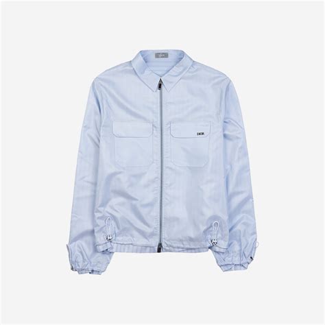 디올 지퍼 블루종 스트라이프 테크니컬 캔버스 블루 Dior Kream