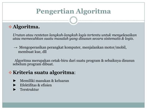 Pengertian Algoritma Ppt