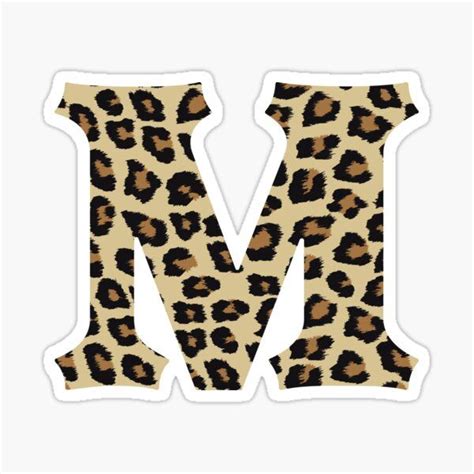 Letter H Leopard Cheetah Monogram Initial Sticker For Sale By
