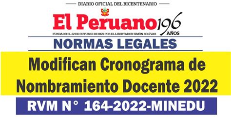 Modifican Cronograma De Nombramiento 2022 ~ El RincÓn De Los Maestros