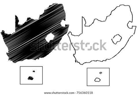 South Africa Map Vector Illustration Scribble Stock Vector Royalty