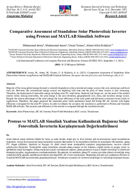Pdf Comparative Assessment Of Standalone Solar Photovoltaic Inverter Using Proteus And Matlab