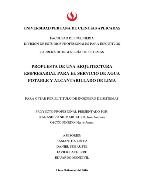 Tesis Ae De Servicio De Agua Pdf Scrum Desarrollo De Software