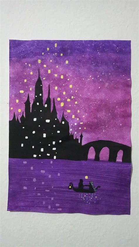 Vejo Enfim A Luz Brilhar Rapunzel Desenho Pinturas Em Tela Simples Ideias Para Telas