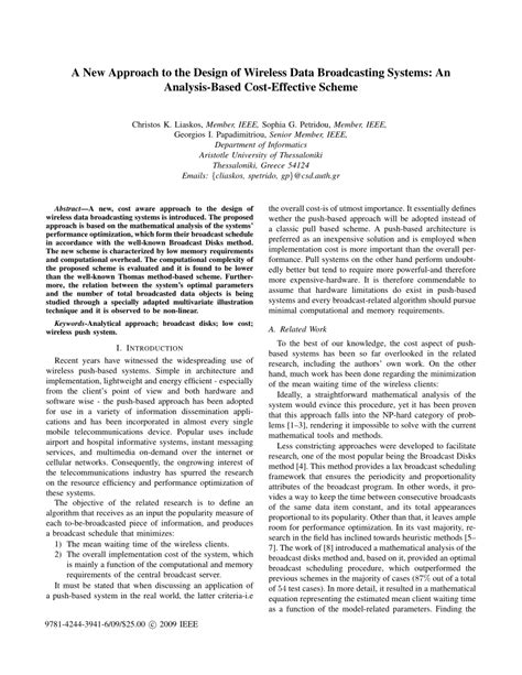 Pdf A New Approach To The Design Ofwireless Data Broadcasting Systems
