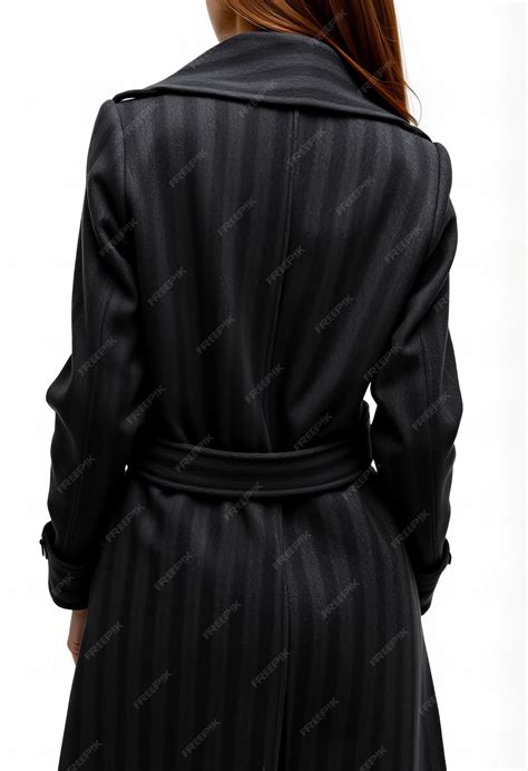 Elegant Depicting Woman Wearing A Woolen Trench Coat Premium Ai