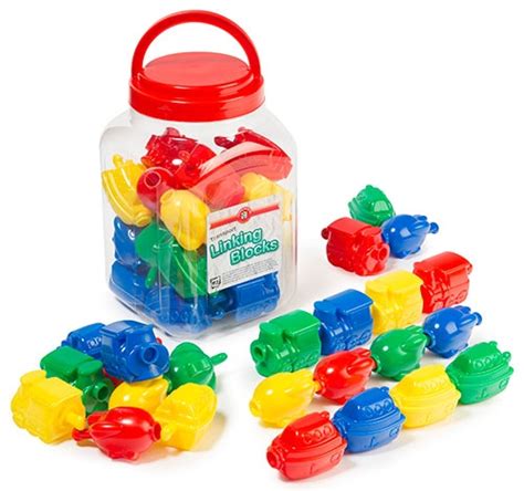 Transport Linking Blocks Jar Of 24 Teachers Bazaar Teachers Bazaar