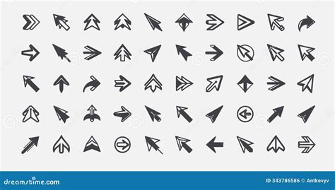 Different Styles Mouse Cursors Shape Digital Design Style Stock Vector