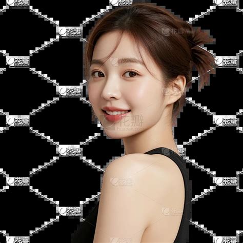 人物系列写实感扎发美女侧身元素素材 花瓣网