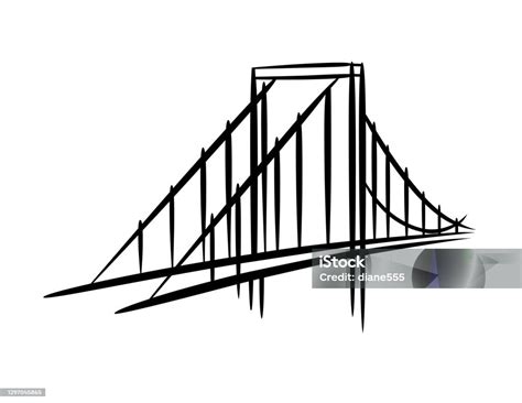 草圖樣式橋圖示向量圖形及更多橋 建築物圖片 橋 建築物 線條畫 稀少的 Istock