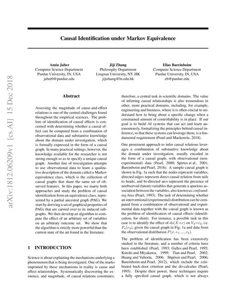 Causal Identification Under Markov Equivalence Deepai