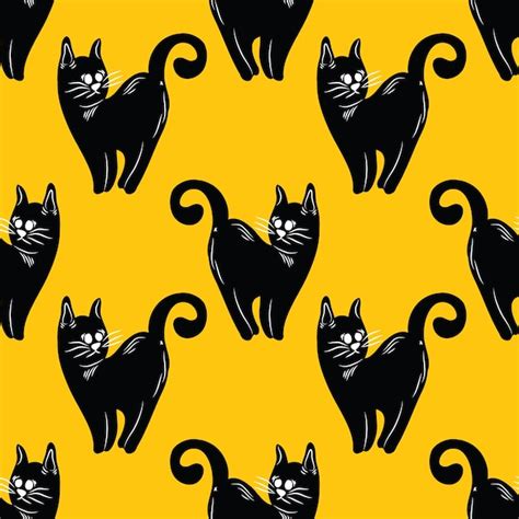 Premium Vector Halloween Objects Seamless Pattern