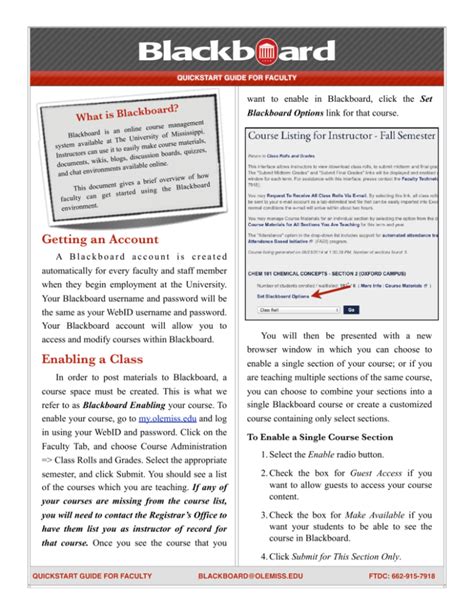 Enabling Your Class In Blackboard
