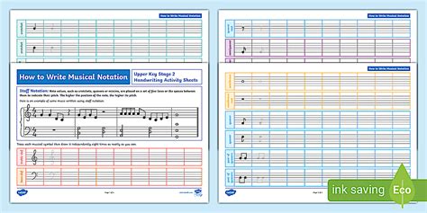 👉 Uks2 How To Write Musical Notation Activity Twinkl