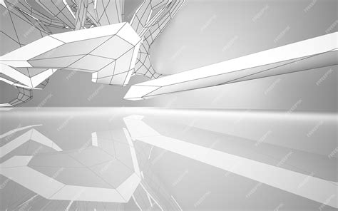 Premium Photo A White Room With A Glass Wall And A White Ceiling