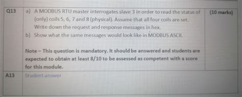 Q A A MODBUS RTU Master Interrogates Slave In Chegg Com
