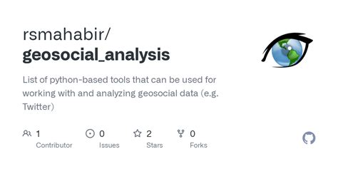 Github Rsmahabirgeosocialanalysis List Of Python Based Tools That