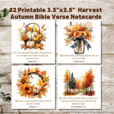 Autumn Blessings Notecards Set Scripture Cards Bible Verse Ts