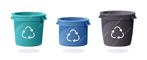 Bin Conjunto De Cestos De Basura De Diferentes Formas Ilustración