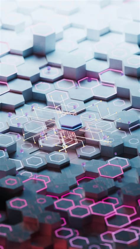 Hexagonal Scientific And Technological Materials 3d Rendering