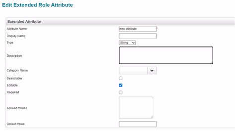 Creating A New Extended Attribute To Add To The Role Creation Page