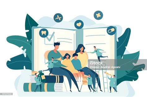 가족 의사입니다 소아과 의사입니다 큰 엄마 아빠와 아이 들 소아과 의사에 대한 스톡 벡터 아트 및 기타 이미지 소아과 의사