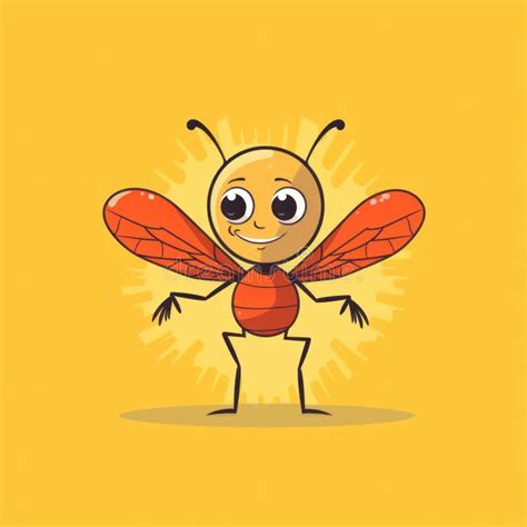 A Cartoon Character Of A Bee With Big Eyes Generative Ai Image Stock