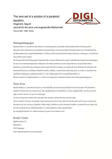 Pdf The Zero Set Of A Solution Of A Parabolic Equation