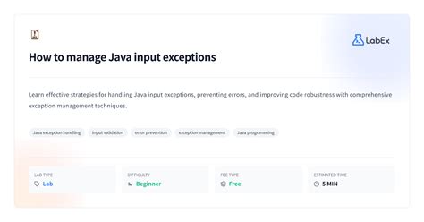 How To Manage Java Input Exceptions Labex