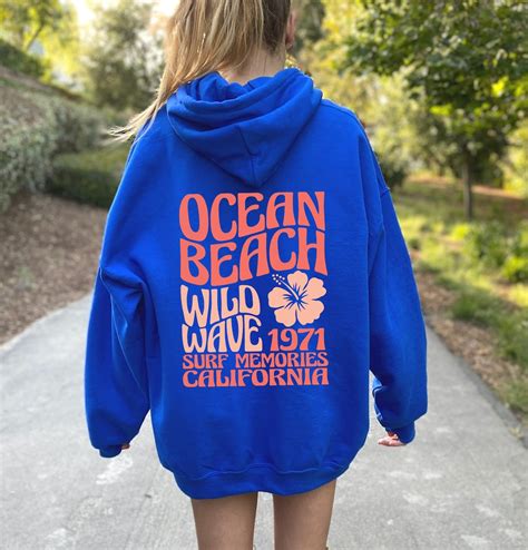Ocean Beach Hoodie Aesthetic Hoodie Tumblr Sweatshirt Ca Surf Tee