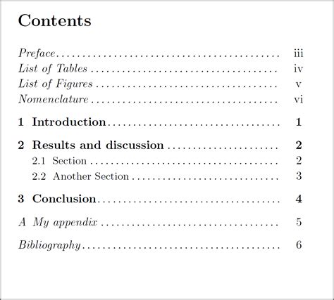 Table Of Contents Customising ToC Appearance Of Chapter Titles In