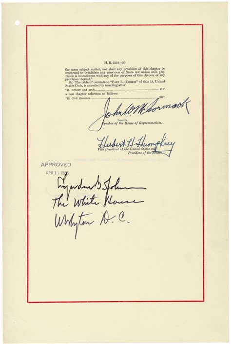 Todays Document • The Civil Rights Act Of 1968 An Act Of April 11