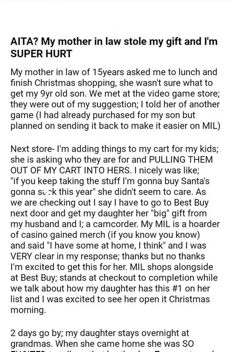AITA for My mother in law for my gift – DJOTD.com