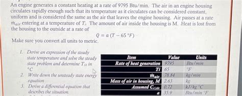 Solved 2 Write Down The Unsteady State Energy Equation 3
