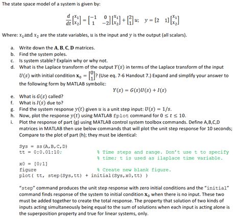 solved the state space model of a system is given by d rx