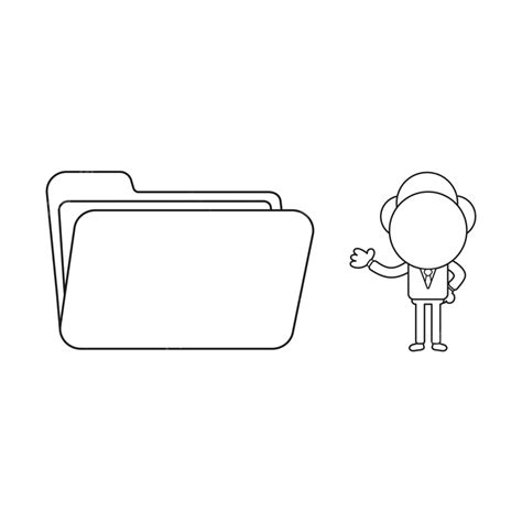 Vector Illustration Concept Of Businessman Character With Opened File Folder Manager Of