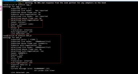 10 Gigabit Network Card Bond4 Cannot Be Negotiated Successfully Issue