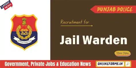 Punjab Police Jail Warder Recruitment 2024 179 Vacancy