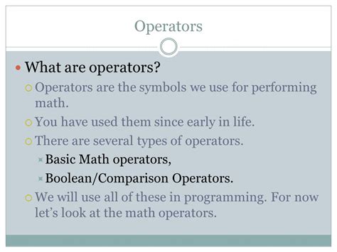 COMPUTER PROGRAMMING I SUMMER Apply Operators And Boolean Expressions