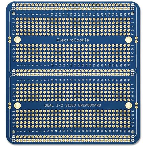 Pcb보드 브레드보드형 만능기판 Dual Half Size아두이노 및 개발용 97x89mm 블루 디바이스마트