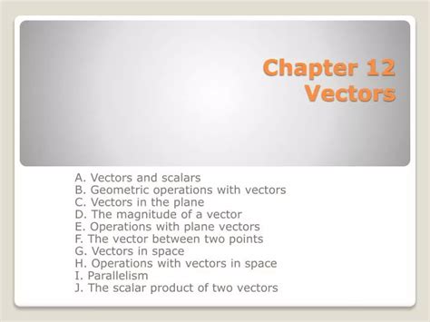 PPT Chapter 12 Vectors PowerPoint Presentation Free Download ID 2857547