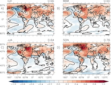 Seasonal Surface Air Temperature Tas Mean Averaged Over All Models