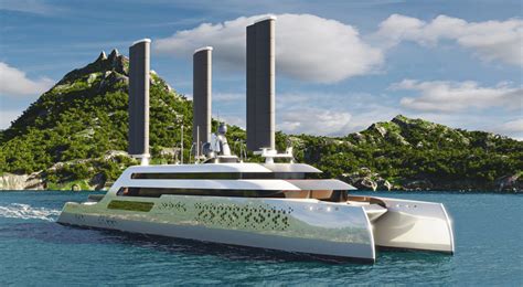 This Epic 125 Metre Hybrid Catamaran Concept Uses Wing Like Sails To