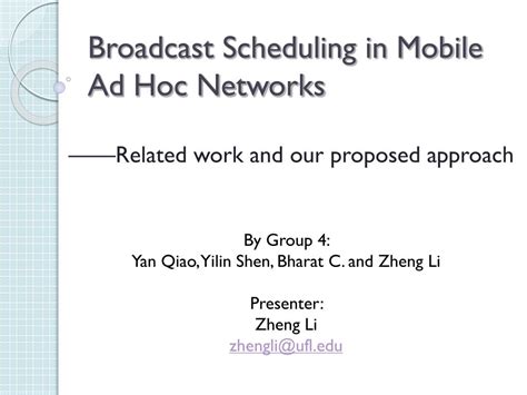 Ppt Broadcast Scheduling In Mobile Ad Hoc Networks Powerpoint
