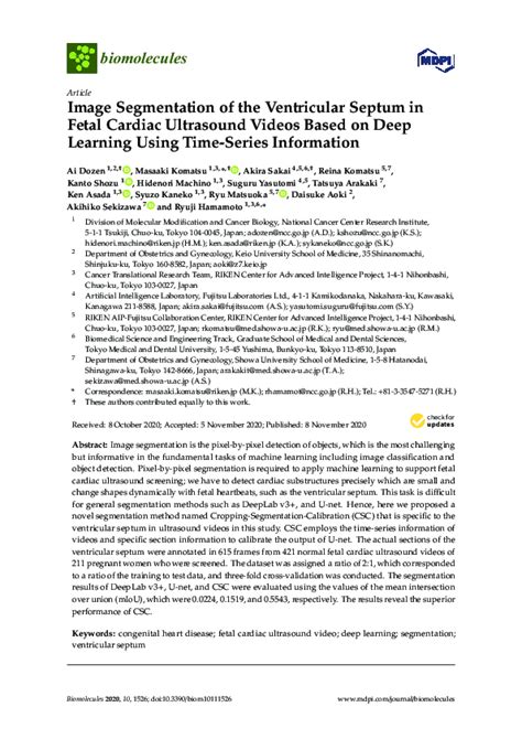 Pdf Image Segmentation Of The Ventricular Septum In Fetal Cardiac Ultrasound Videos Based On