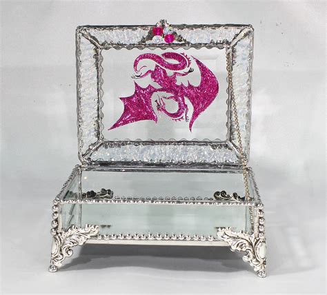 Dragon Stained Glass Keepsake Boxjewelry Box Faberge Style