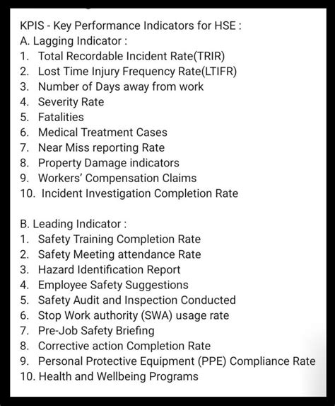 Safety Kpis Performance Indicators That Show An Organizations Efforts Regarding Health And