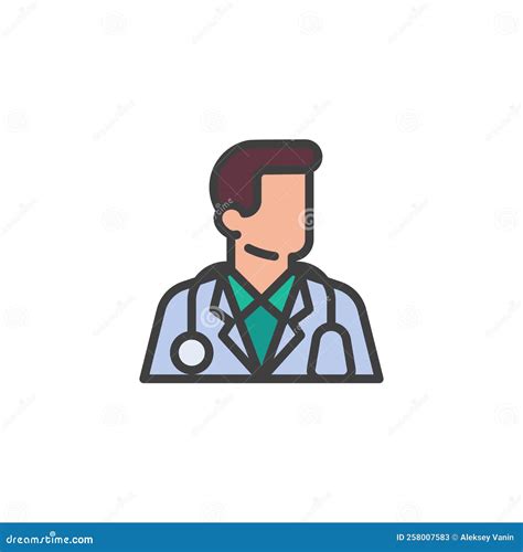 Doctor Avatar Filled Outline Icon Stock Illustration Illustration Of